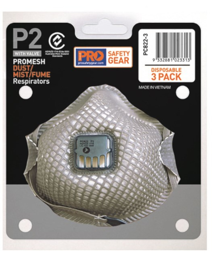 Promesh Respirator P2, With Valve 3 Piece Blister Pack - Pro Choice