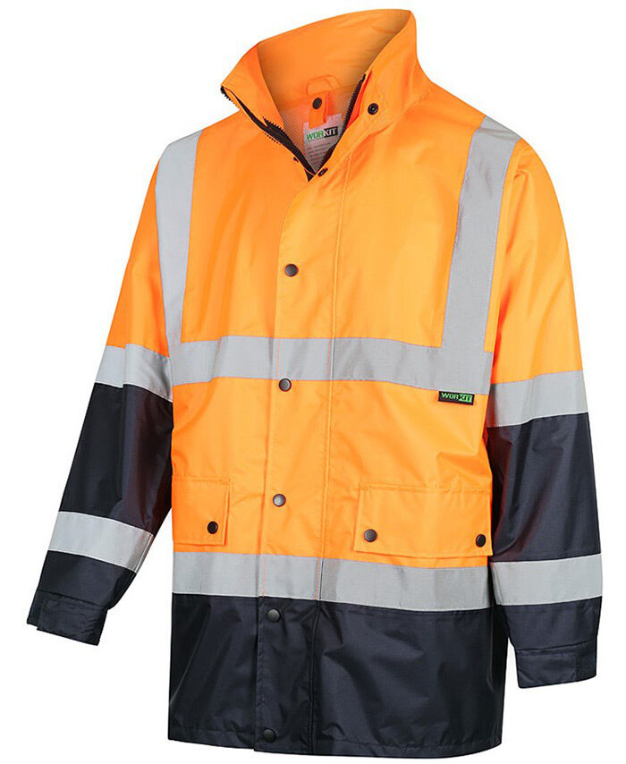 Hi-Vis 2 Tone Waterproof Taped Rain Jacket - Workit Workwear